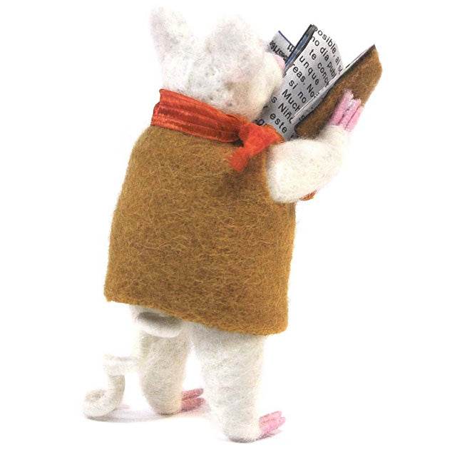 Bookworm Mouse – Hand-Felted Alpaca Critter – Best Brushes